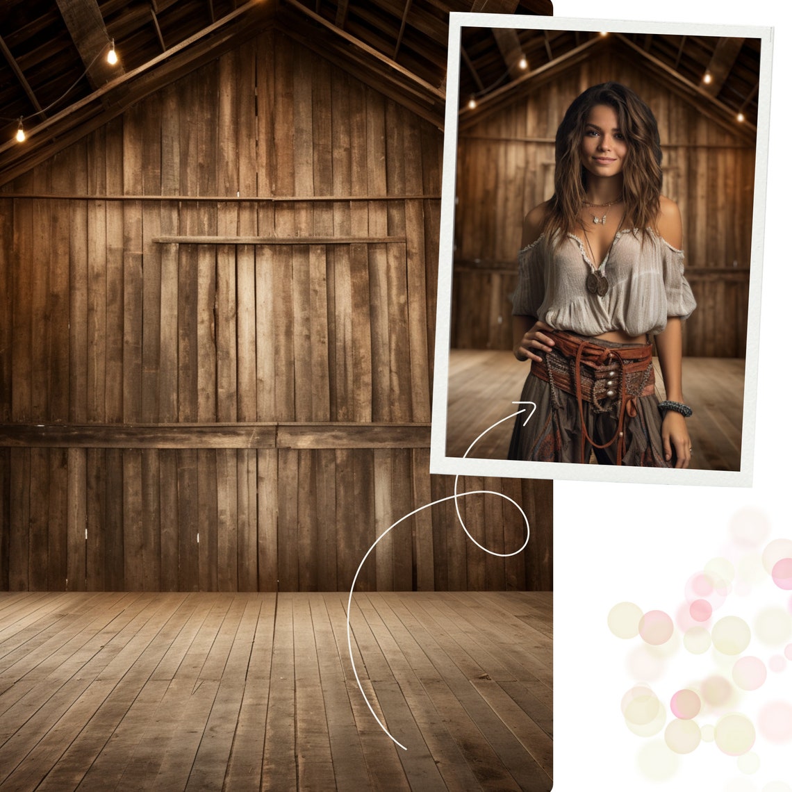 Set of 8 Rustic Barn Backdrops Farmhouse Background, Photo Template ...