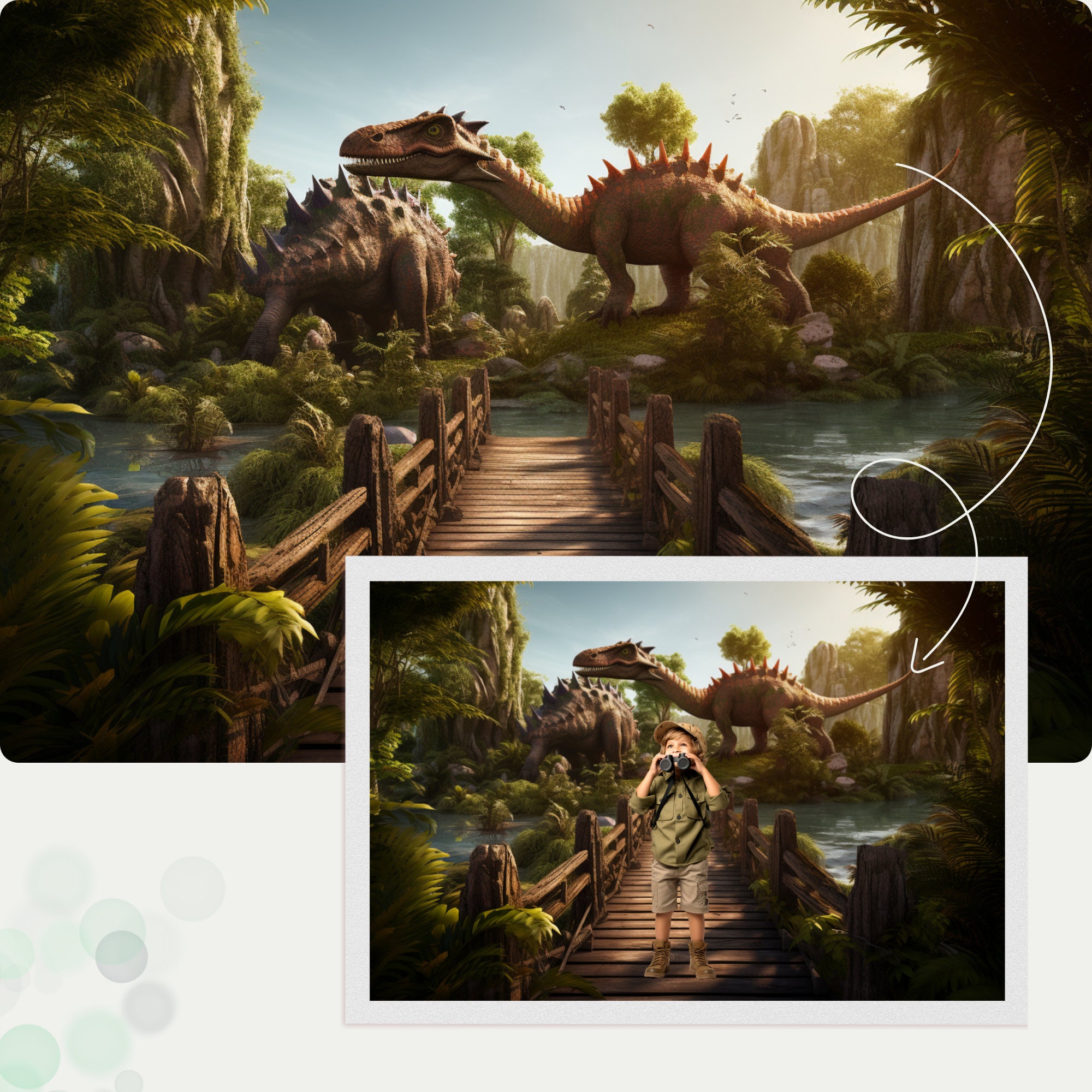 Set of 8 Dinosaur Park Backdrops | Photography Template, Kids Birthday ...