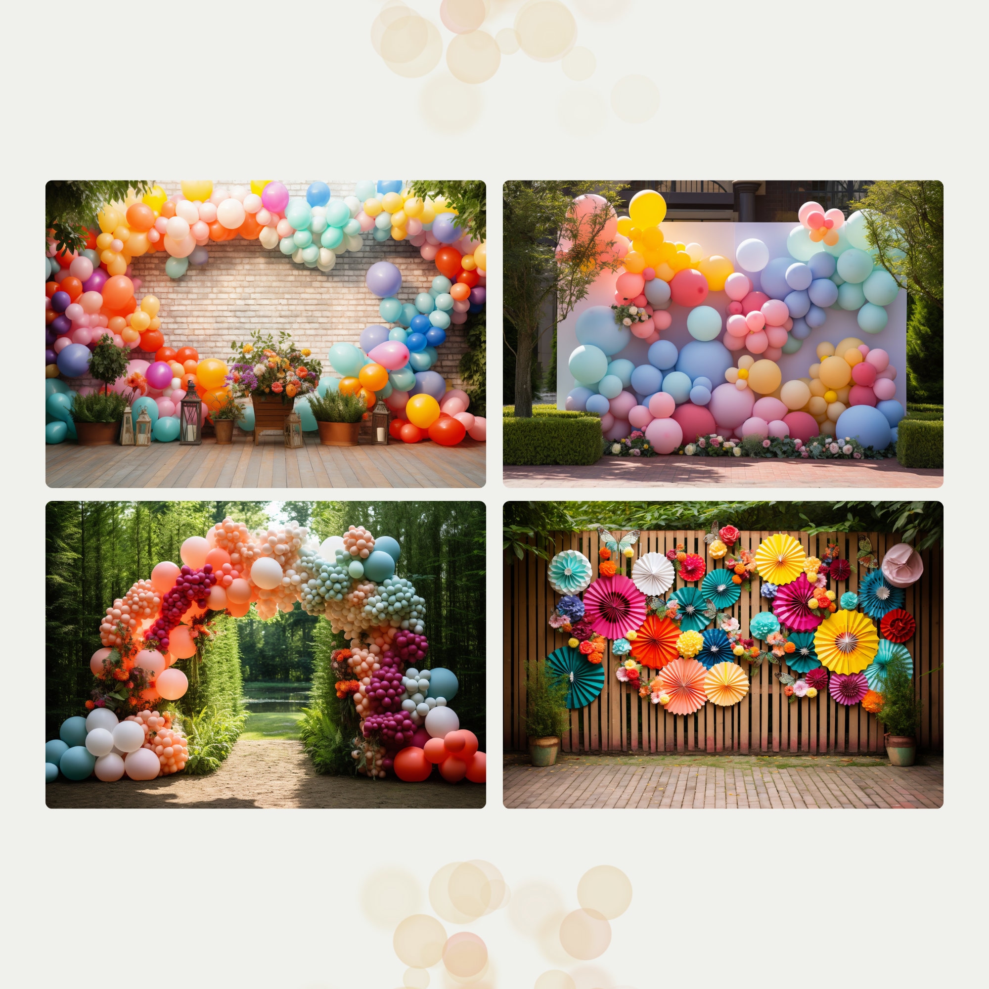 Set of 8 Garden Party Backdrops Birthday Scenery Photo - Etsy