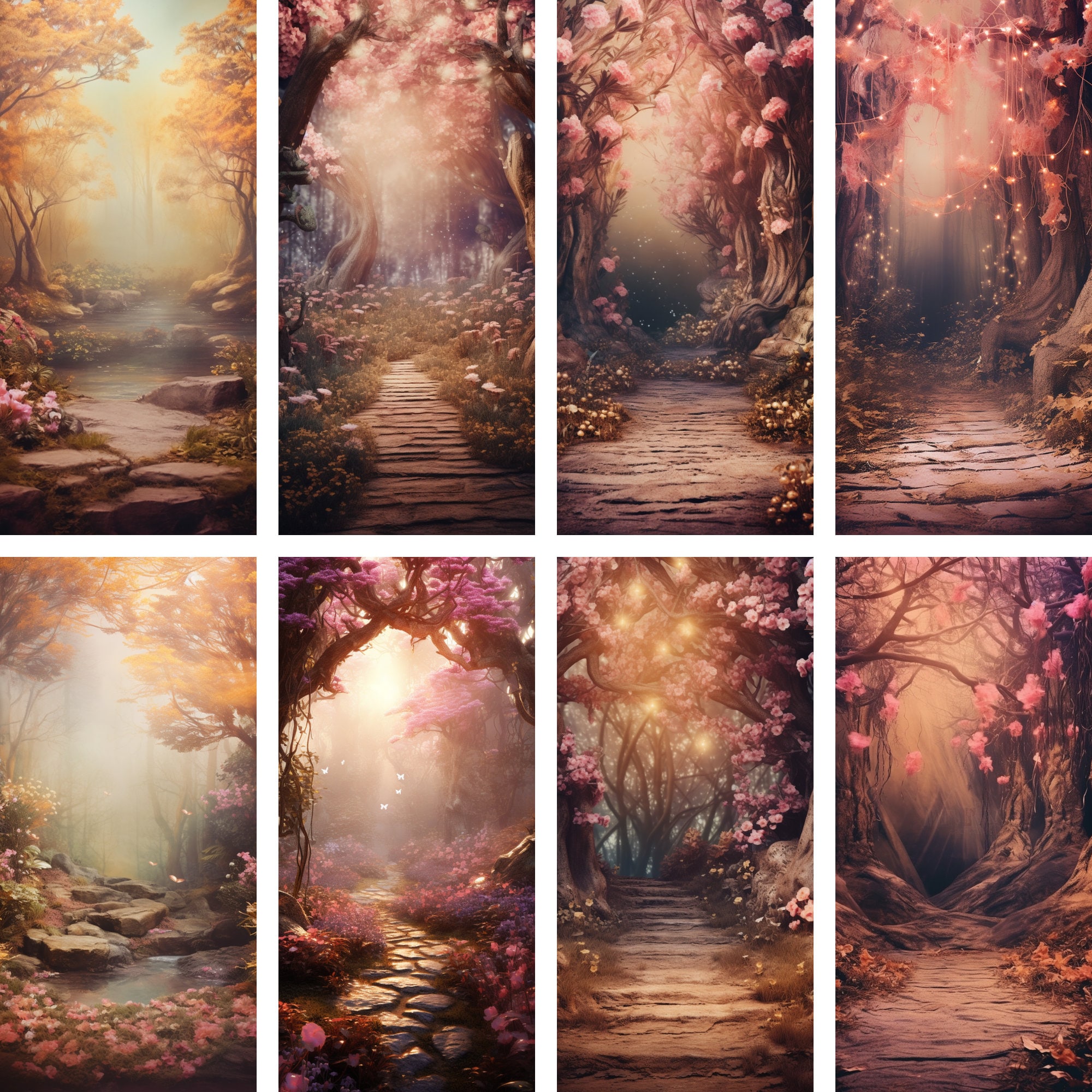 Set of 8 Magic Forest Backdrops | Girls Photo Shoot, Birthday ...
