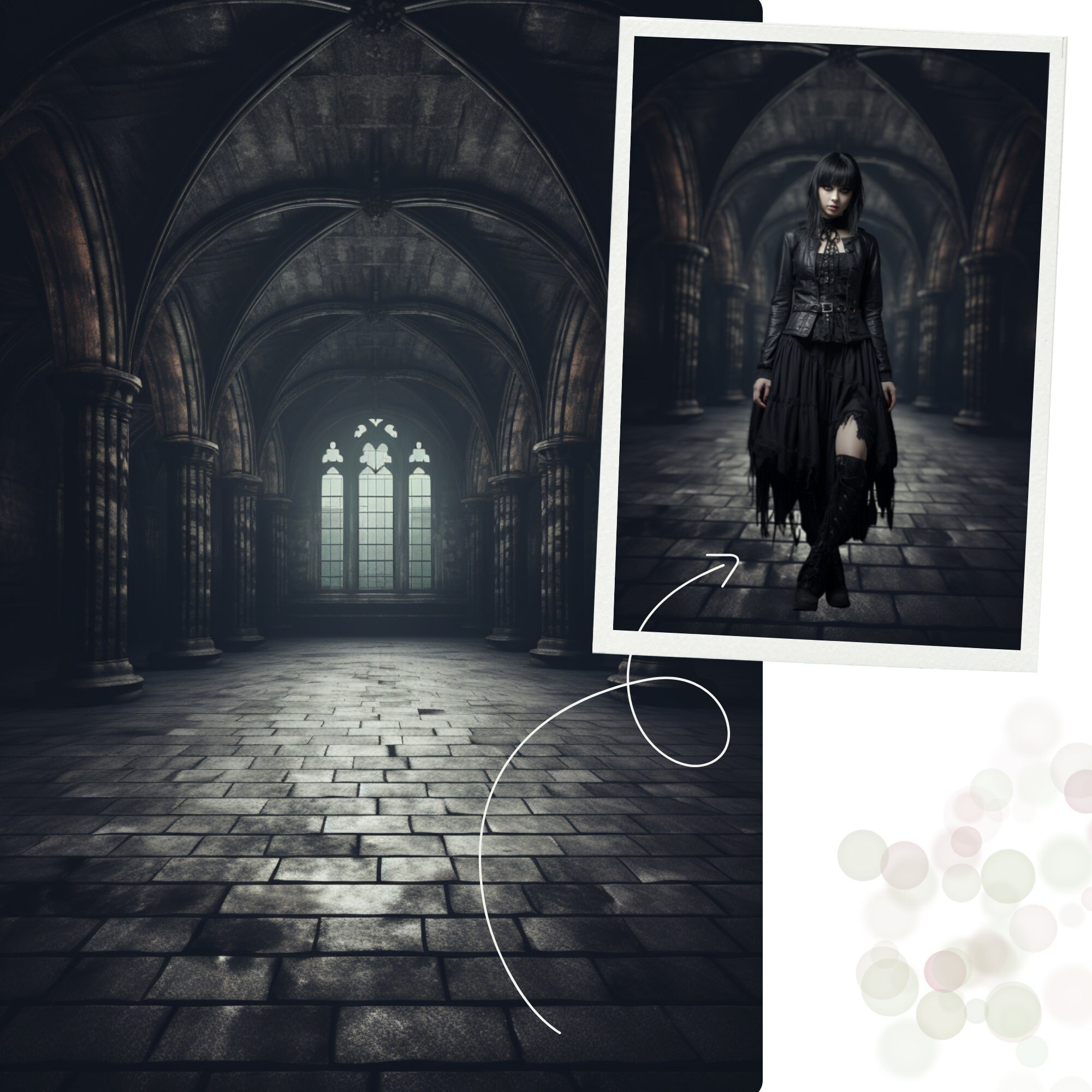 Set of 8 Gothic Castle Backdrops | Goth Scenery, Halloween Backdrop ...