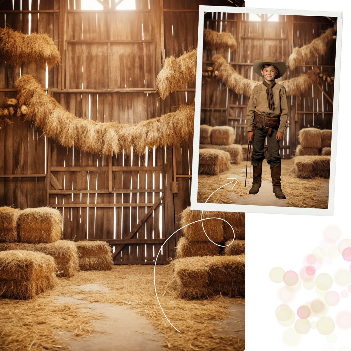 Set of 8 Rustic Barn Backdrops Farmhouse Background, Photo Template ...