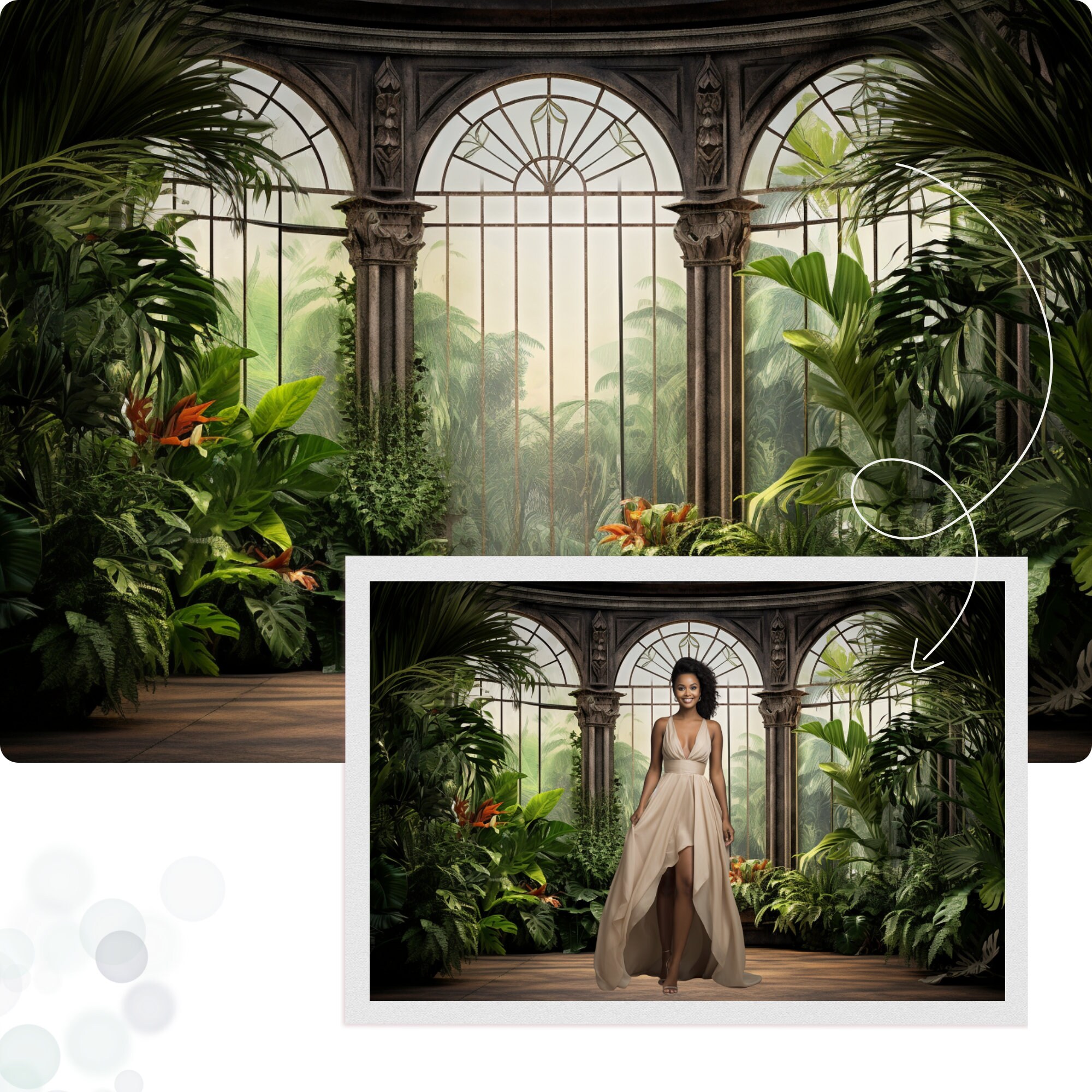 Set of 8 Greenery Interiors Backdrops | Photography Template ...