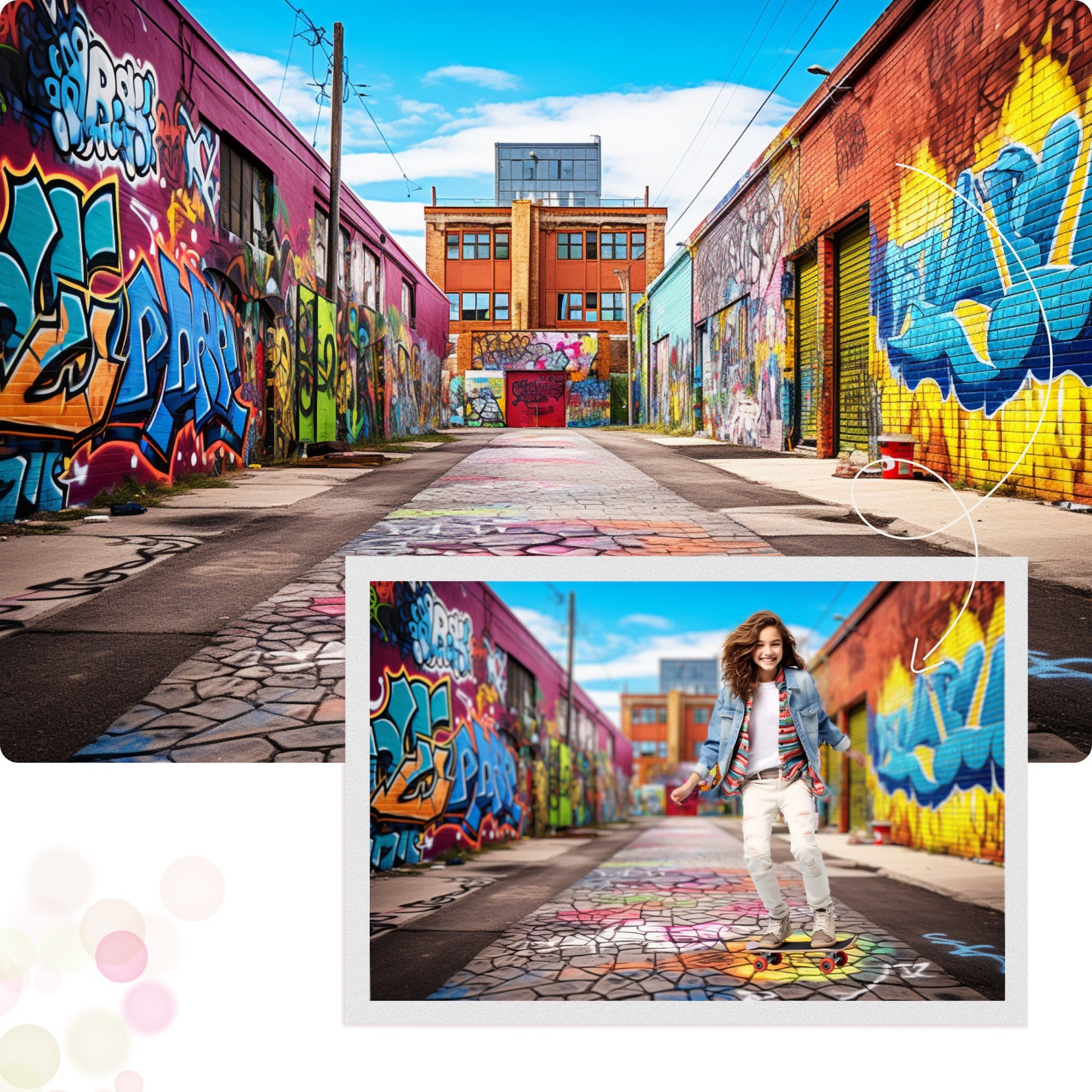 Set of 8 Graffiti Streets Backdrops | Photography Template, Urban ...