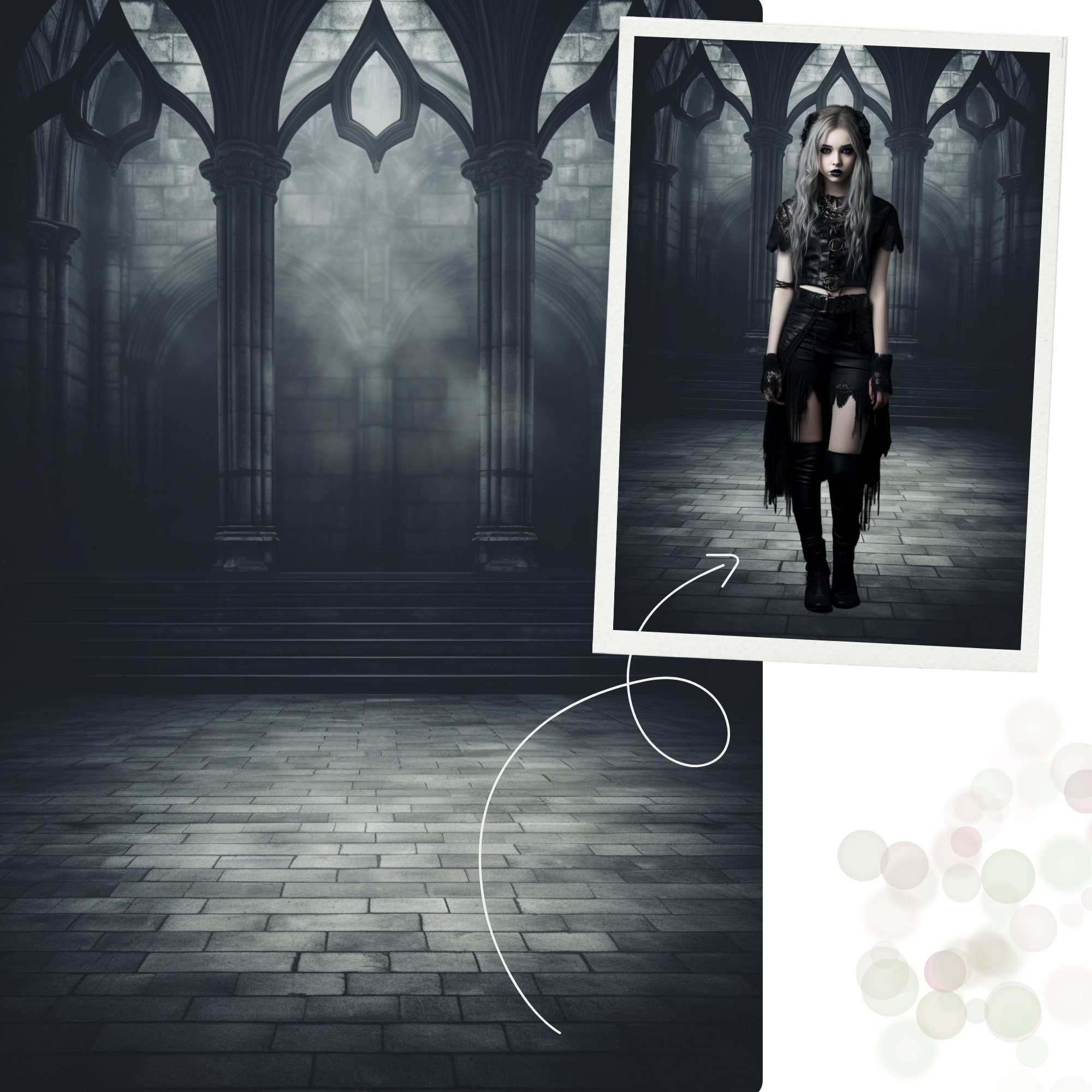Set of 8 Gothic Castle Backdrops | Goth Scenery, Halloween Backdrop ...