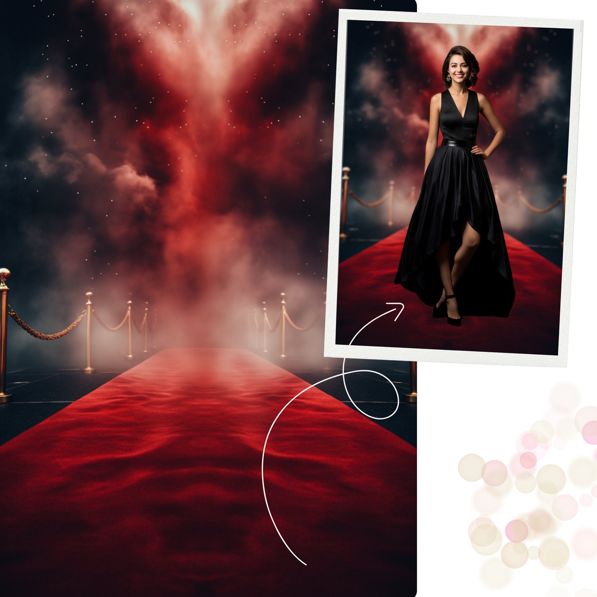 Set of 8 Red Carpet Backdrops | Photoshop Template, Photo Backdrop ...