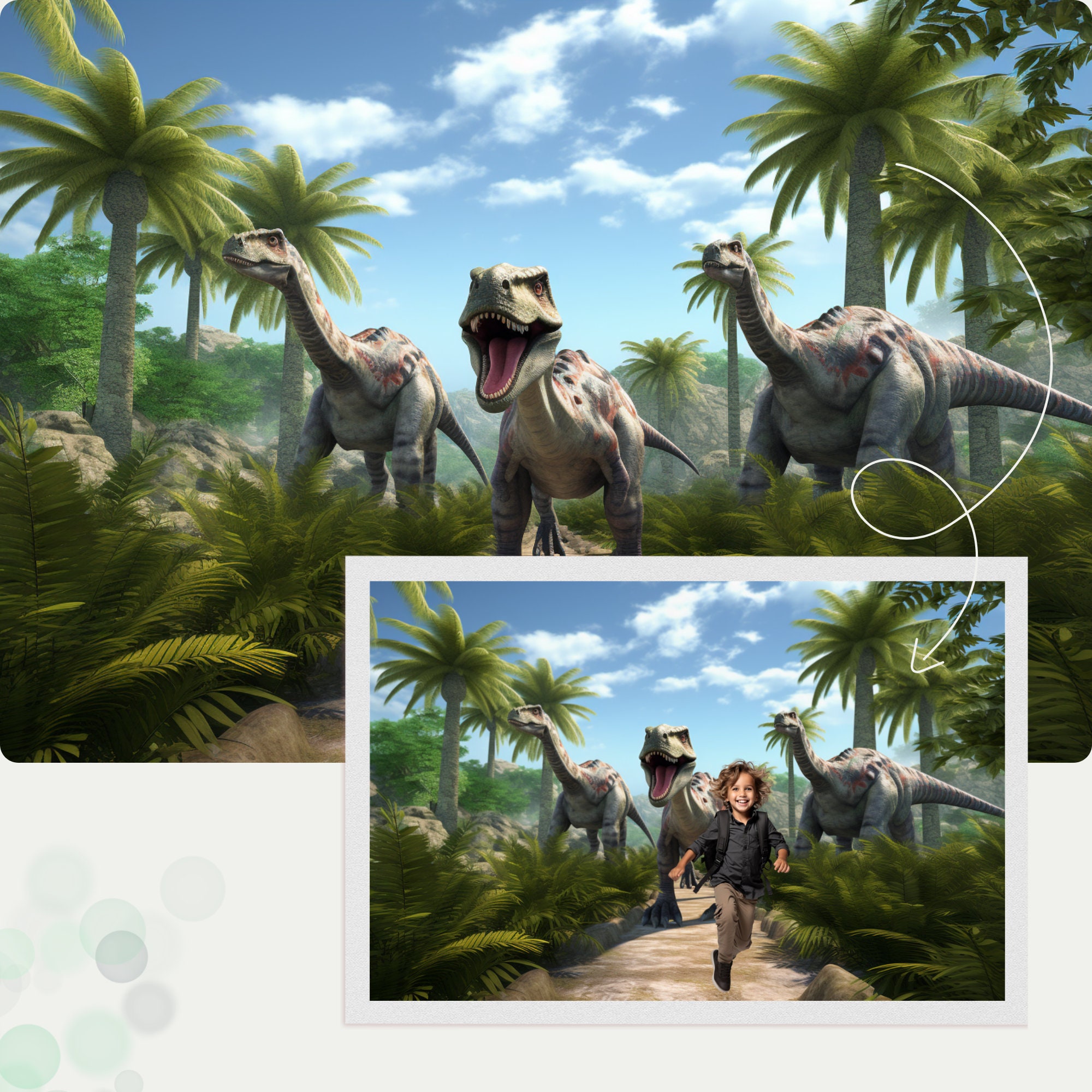 Set of 8 Dinosaur Park Backdrops | Photography Template, Kids Birthday ...