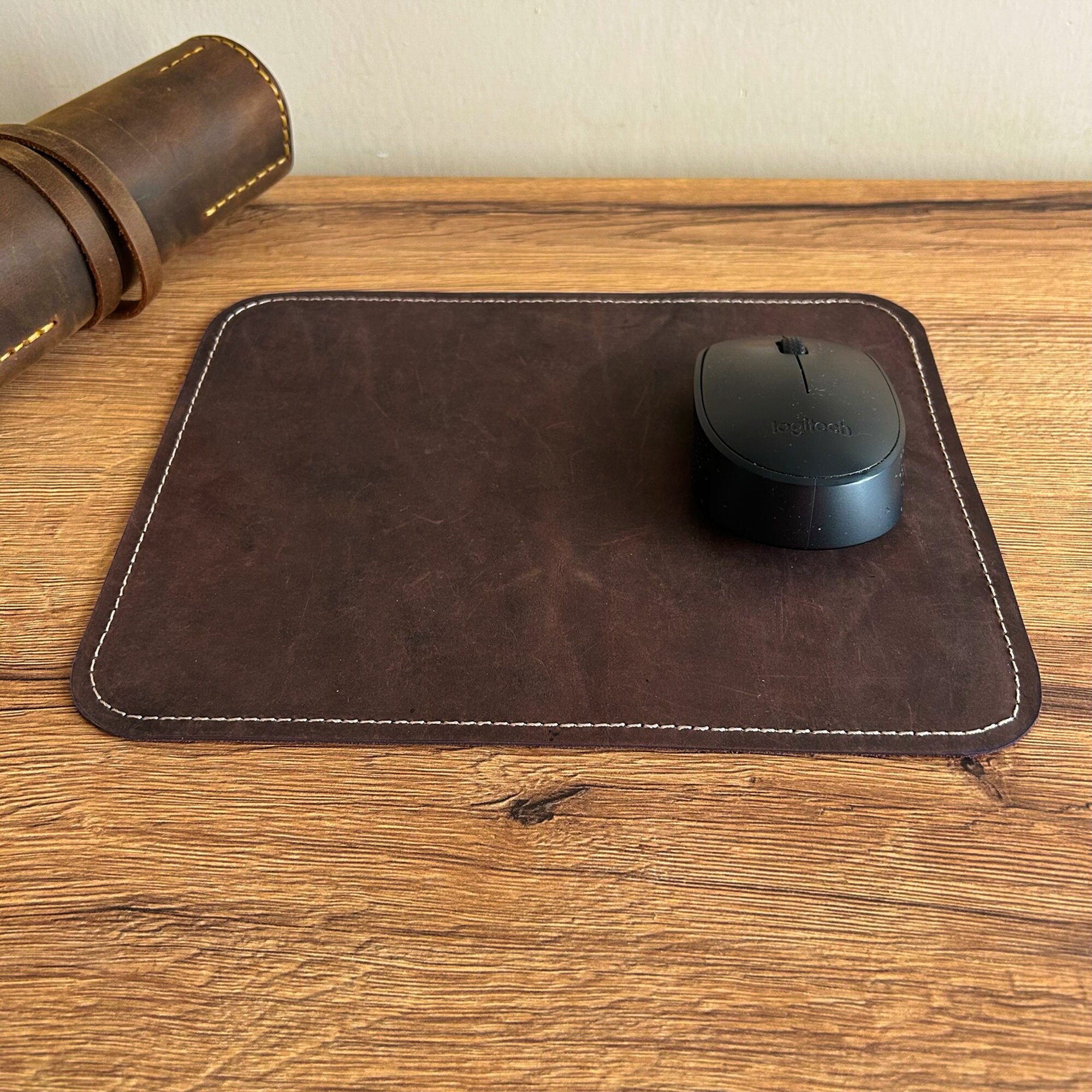 Engraved Leather Mousemat Genuine Leather Mousepad Custom Leather Mouse ...