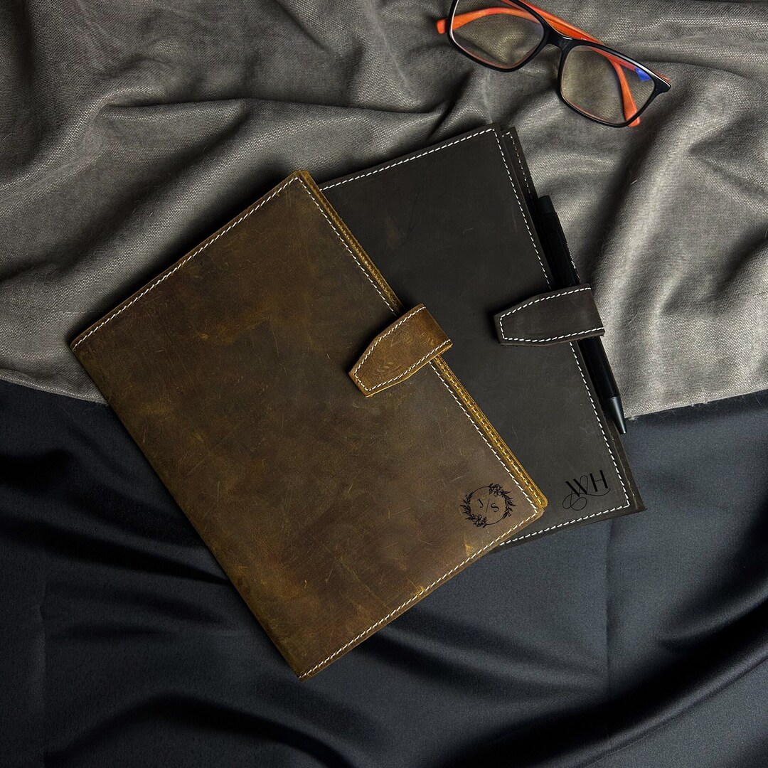 Personalized Leather Notebook Cover Laser Engraved Leather Journal ...