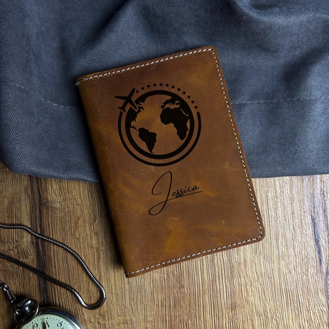 Engraved Leather Passport Cover Leather Travel Case Genuine Leather ...