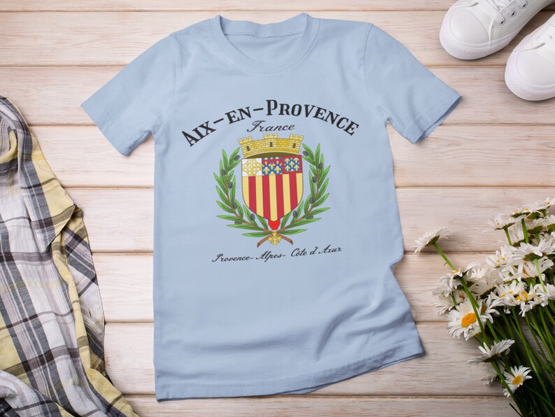 Aix-en-provence France Shirt, Coat of Arms, Men's Women's Souvenir ...