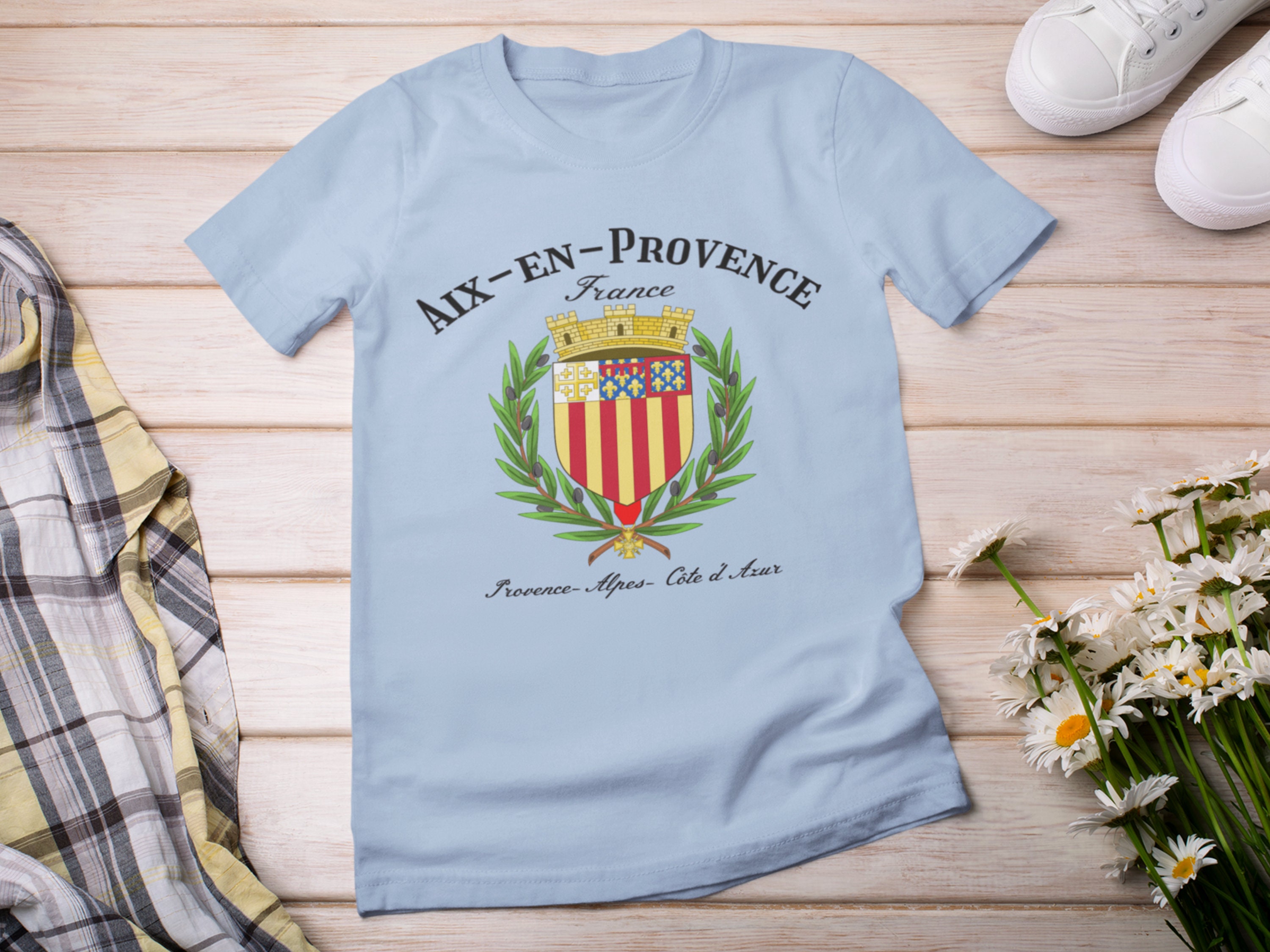 Aix-en-provence France Shirt, Coat of Arms, Men's Women's Souvenir ...