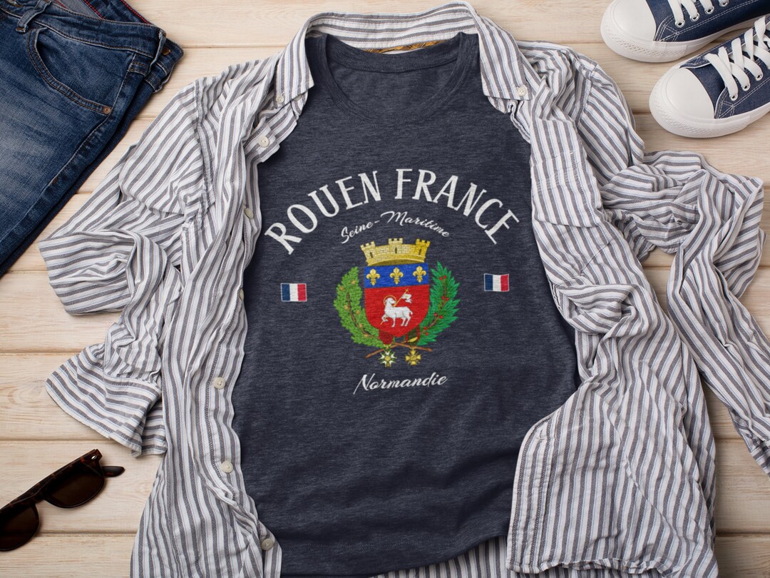 Rouen France Shirt, Normandy Coat of Arms, Elegant Design, Gift, French ...
