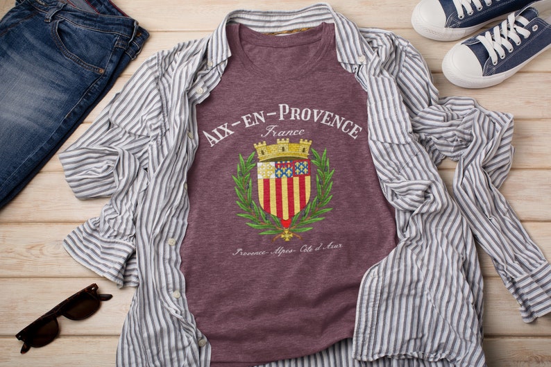 Aix-en-provence France Shirt, Coat of Arms, Men's Women's Souvenir ...