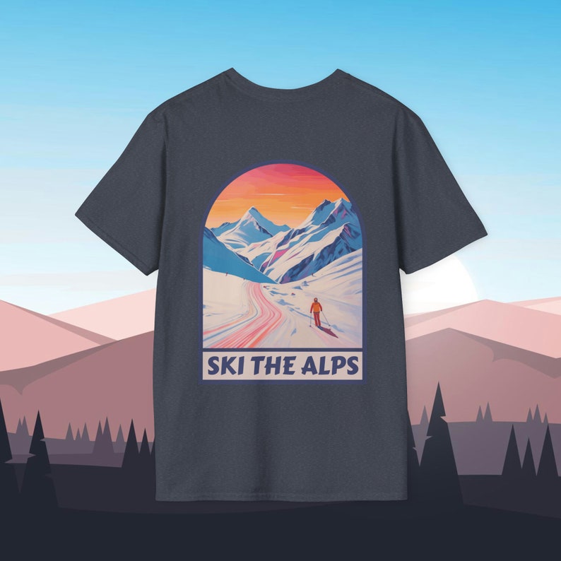 Retro Ski the Alps Mountain Shirt, Alpine Resort, Winter, Garmisch ...