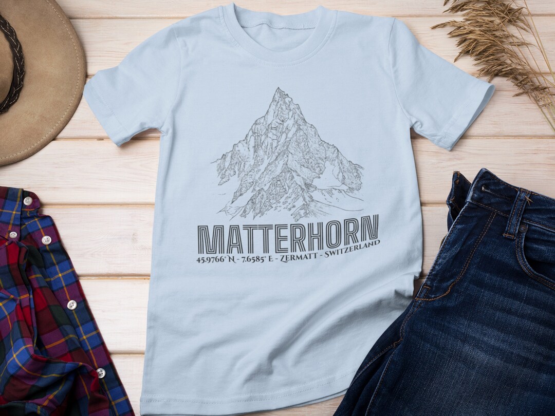 Matterhorn Zermatt Mountain Shirt, Swiss Alps, Switzerland, Apres Ski ...