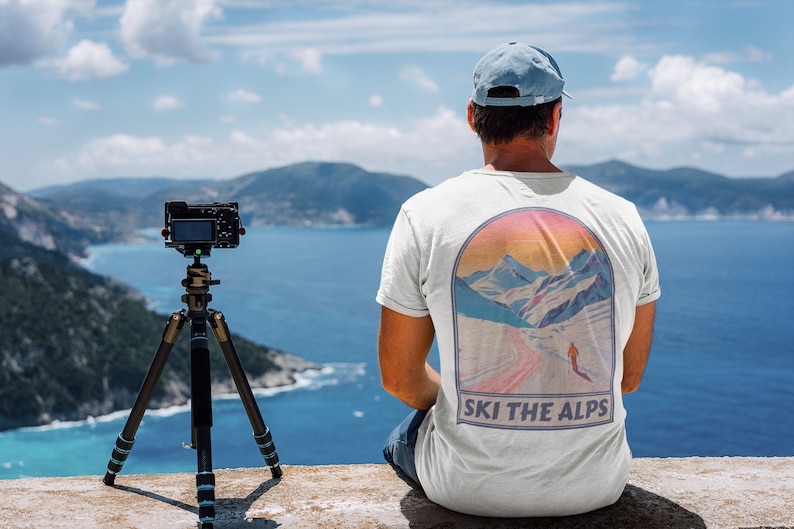 Retro Ski the Alps Mountain Shirt, Alpine Resort, Winter, Garmisch ...