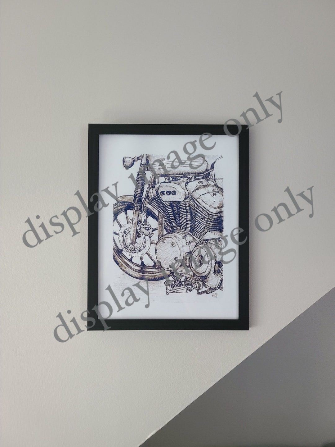 Classic Motorcycle Pen and Ink Sketch Print, Printable Download, Diy ...