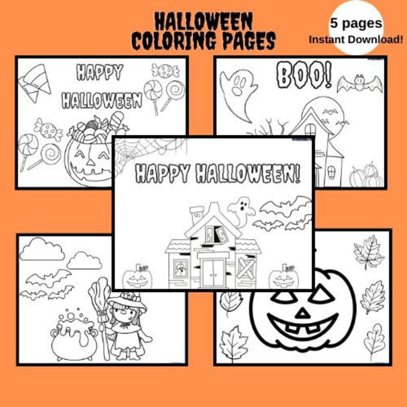 Halloween Coloring Pages, Kids Halloween Coloring Sheets, Halloween ...