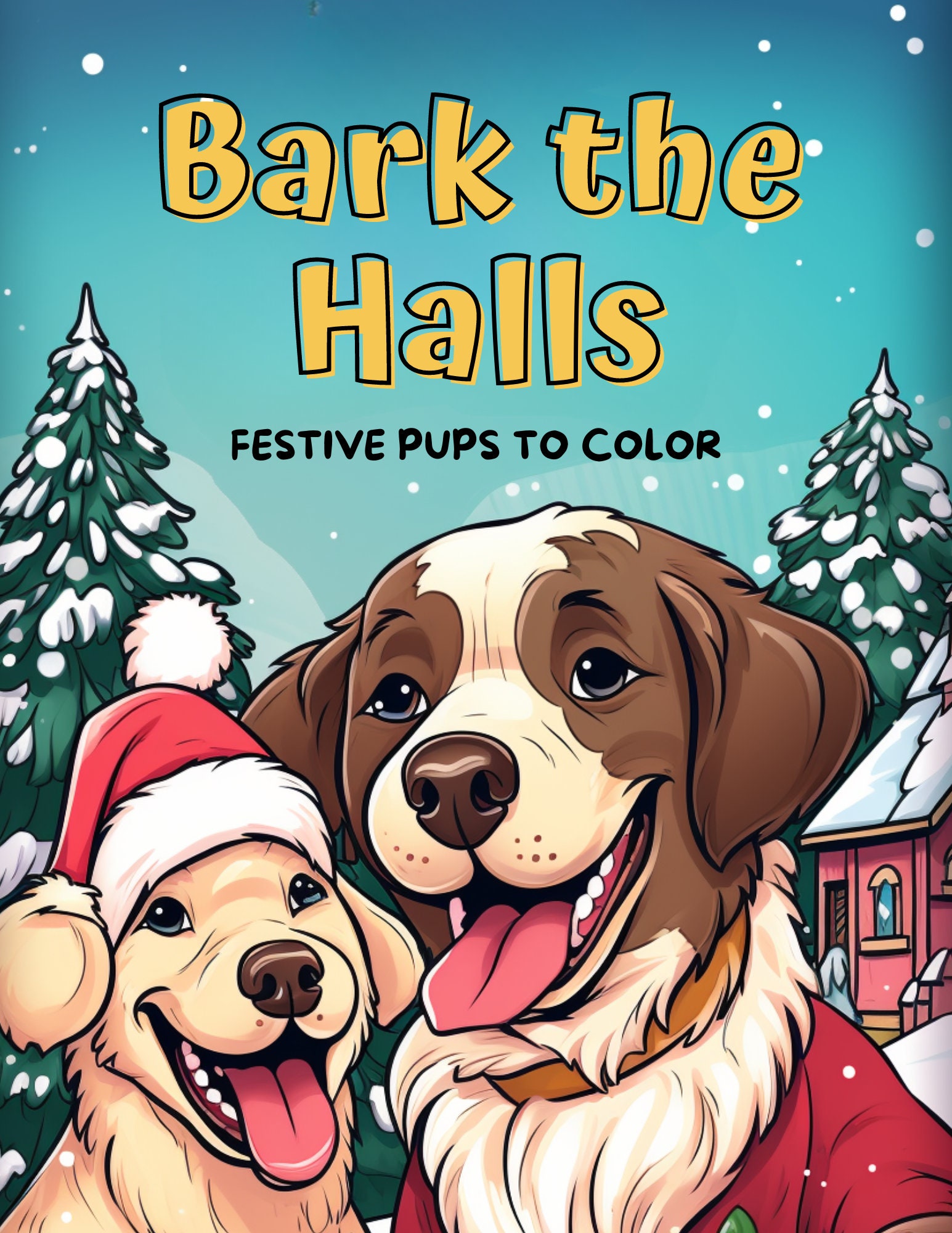 Christmas Puppy Coloring Book Printable Holiday Coloring - Etsy