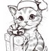 Christmas Cat Coloring Book, Printable Holiday Coloring Pages, Digital ...