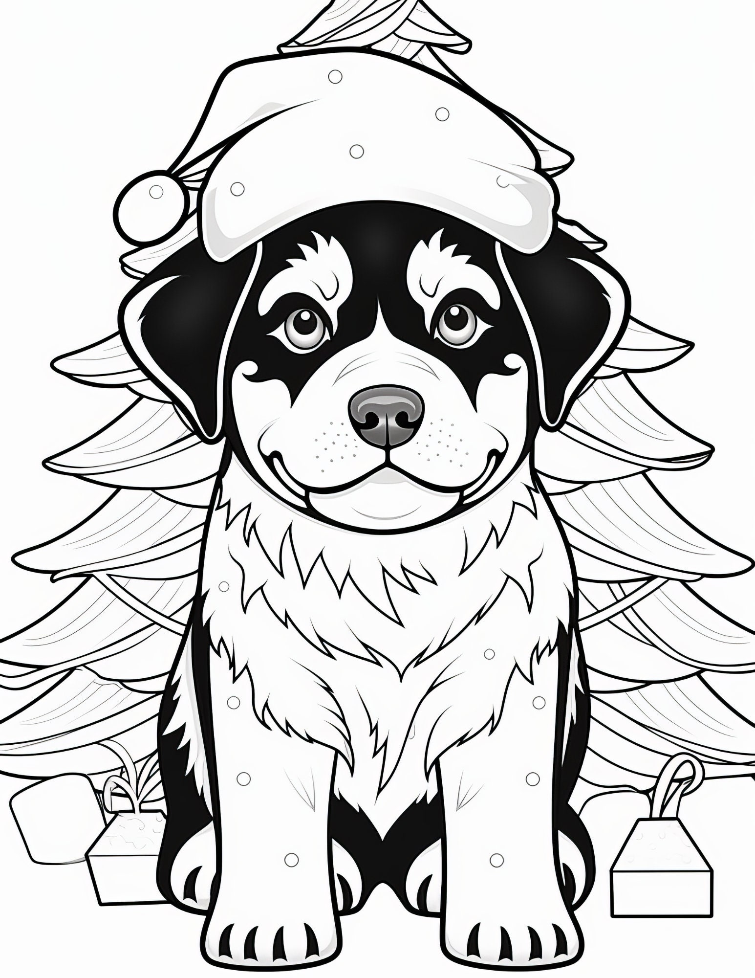 Christmas Puppy Coloring Book, Printable Holiday Coloring Pages ...