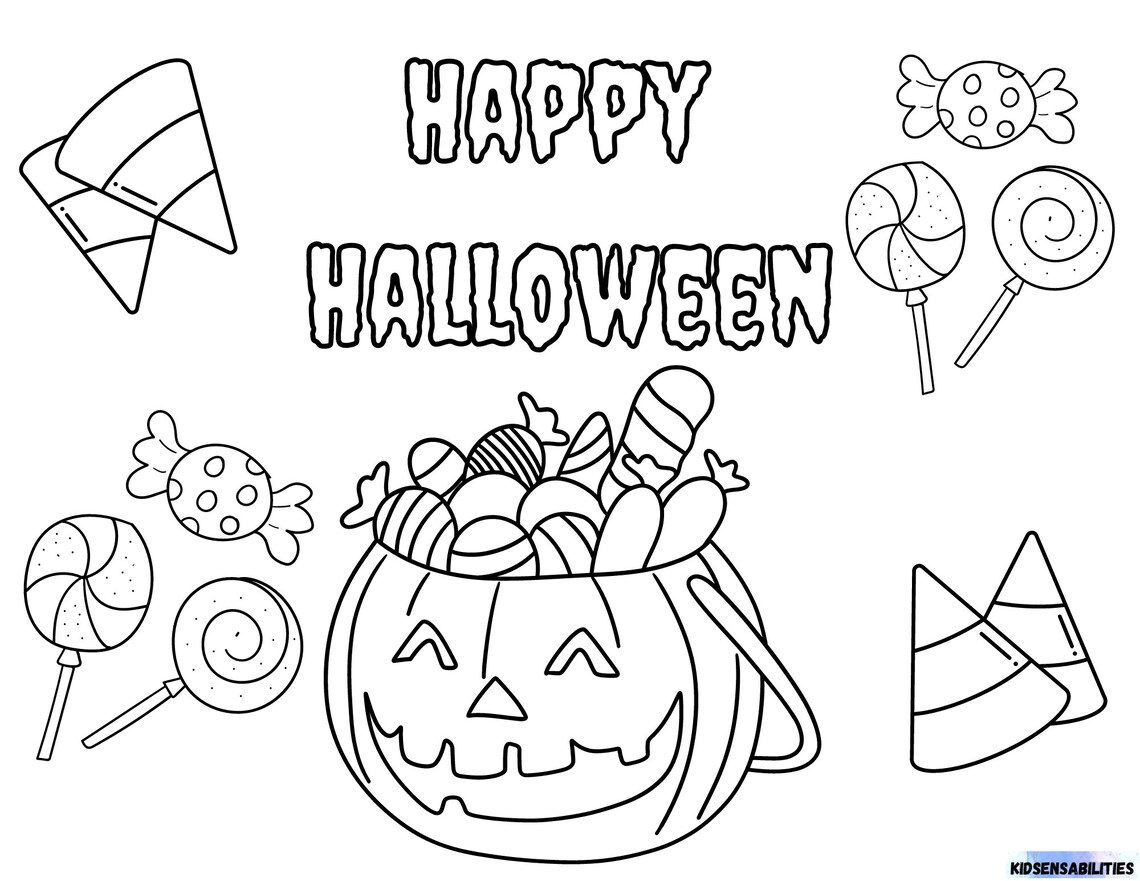 Halloween Coloring Pages, Kids Halloween Coloring Sheets, Halloween ...