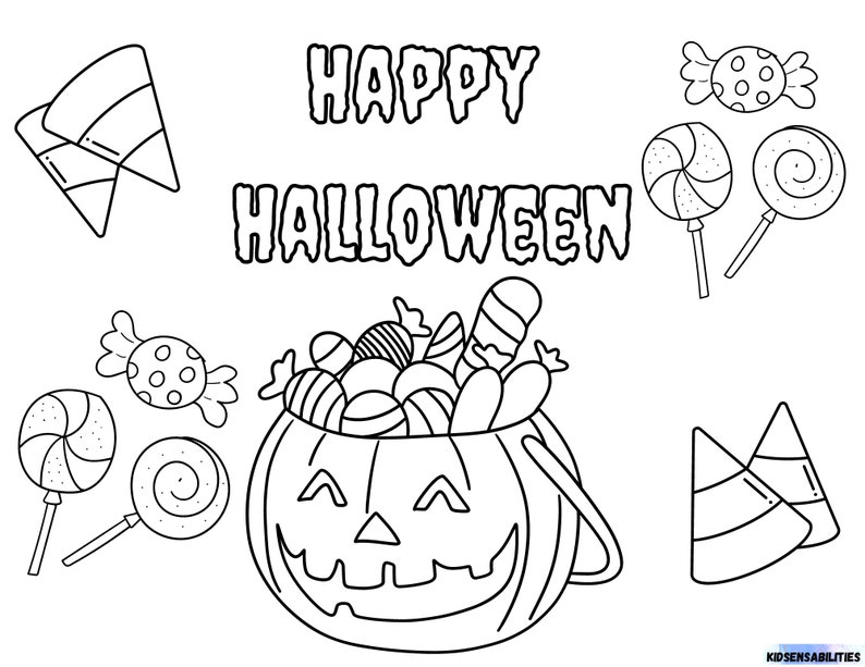 Halloween Coloring Pages, Kids Halloween Coloring Sheets, Halloween ...