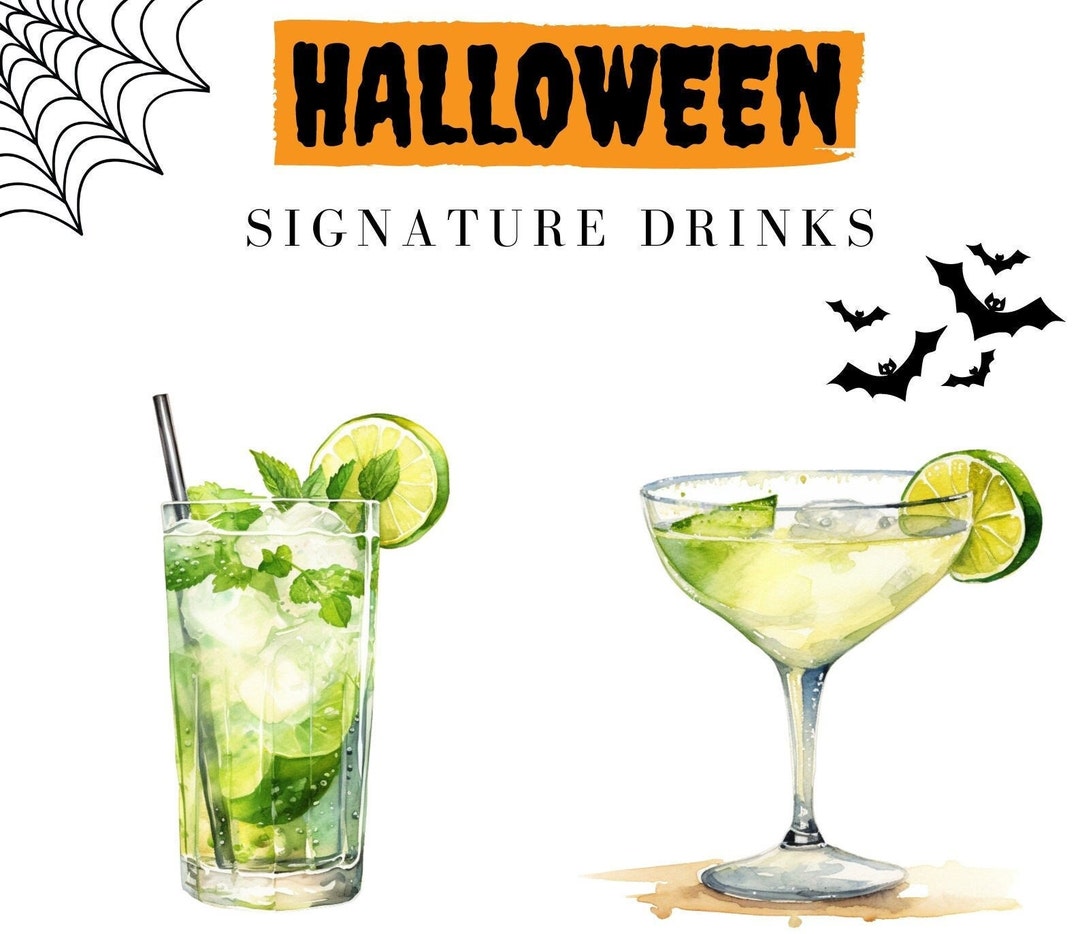 Signature Drink Signs! Elevate Your Halloween Bash With Modern ...