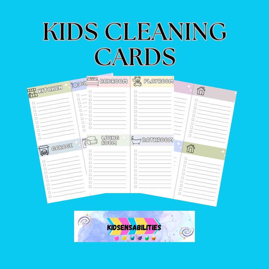 Kid Cleaning Cards! Make Cleaning Fun! Editable Cards for Child ...