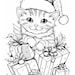 Christmas Cat Coloring Book, Printable Holiday Coloring Pages, Digital ...