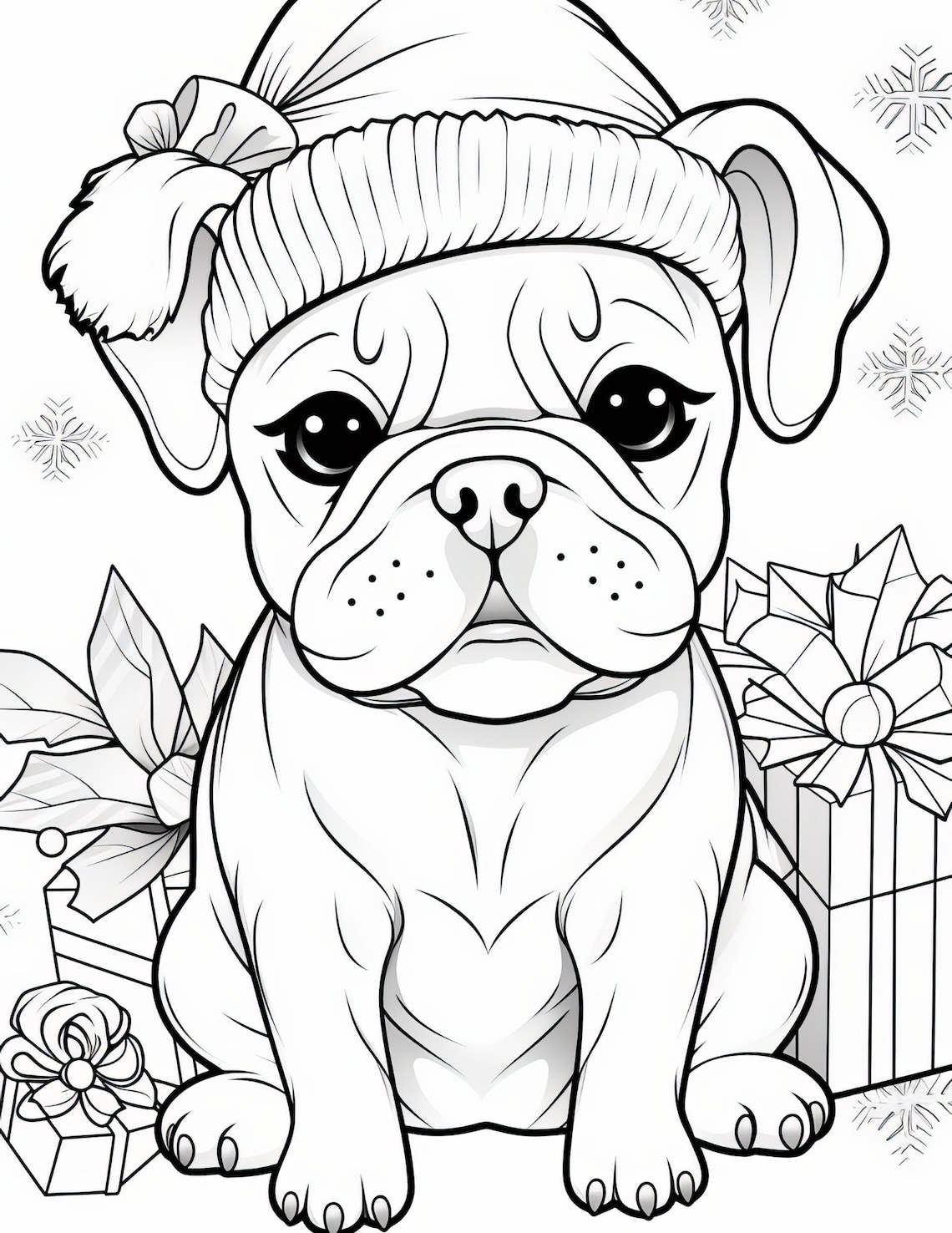 Christmas Puppy Coloring Book Printable Holiday Coloring - Etsy