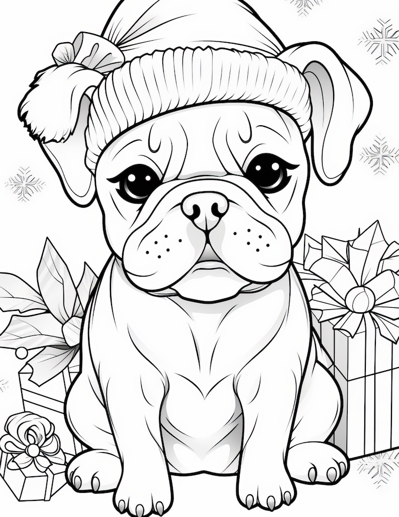 Christmas Puppy Coloring Book, Printable Holiday Coloring Pages ...