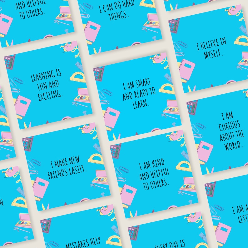 Back-to-school Daily Affirmation Cards! Printable Motivational Card ...