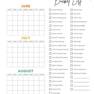 Summer Kid Activity Planner, Kid Bucket List Planner, Summer Activity ...
