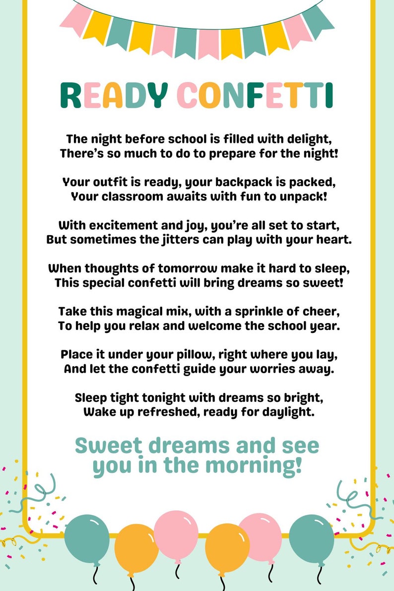 First Day of School Poem, Back to School Printable, Fun Classroom Poem ...