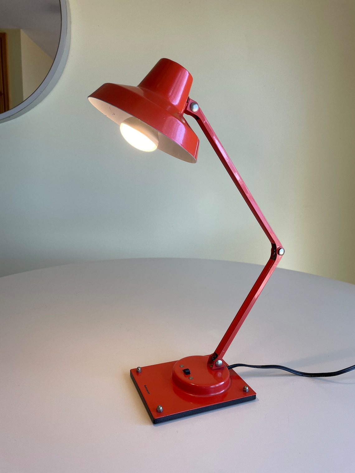 Vintage Tensor Articulating Desk Lamp in Atomic Orange - Etsy