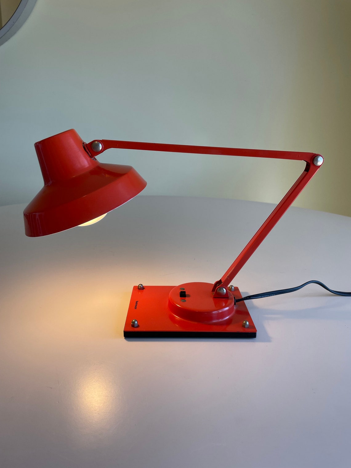 Vintage Tensor Articulating Desk Lamp in Atomic Orange - Etsy