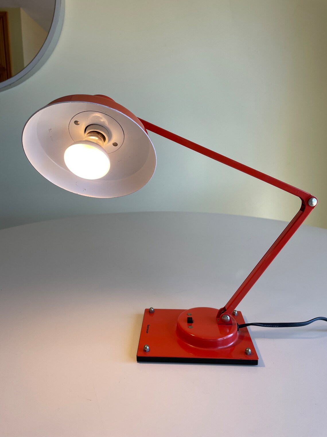 Vintage Tensor Articulating Desk Lamp in Atomic Orange - Etsy