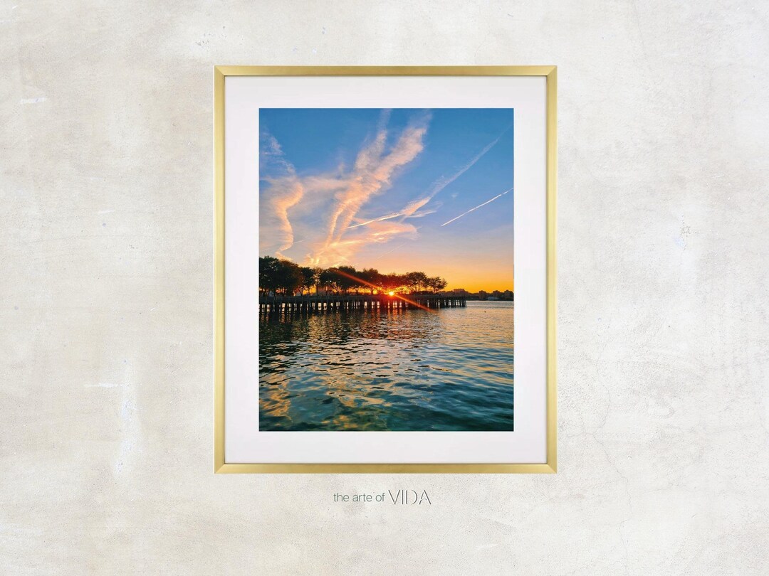 Modern New York City Sunset Photography, Landscape Decor, Fine Art ...