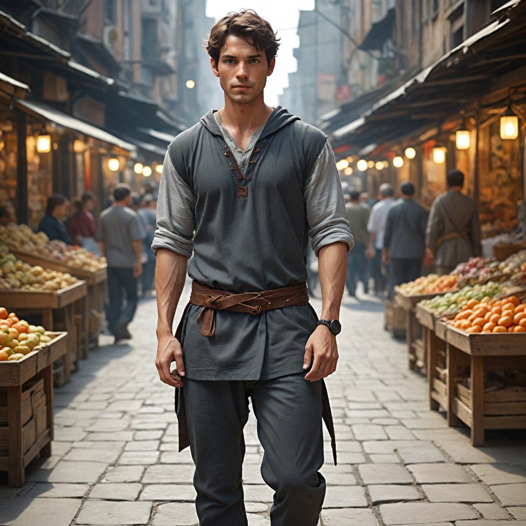 Medieval Peasant's Simple Tunic Gray Knight's Tunic Attire Castle ...