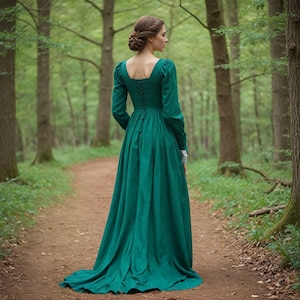 Elegant Green Victorian Dress Renfaire Costume Gown Historical ...