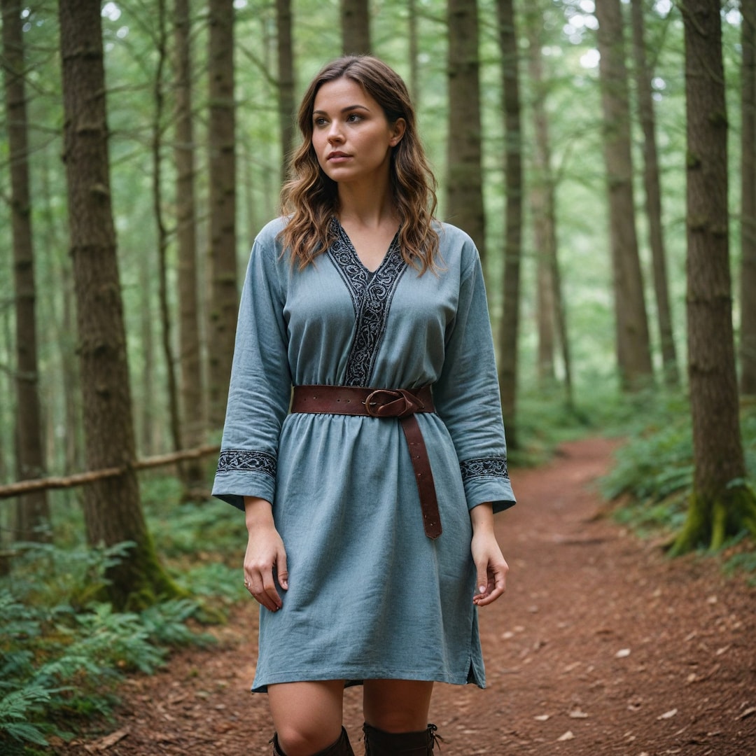 Female Viking Warrior Tunic Renaissance Norse Goddess Dress Vintage ...