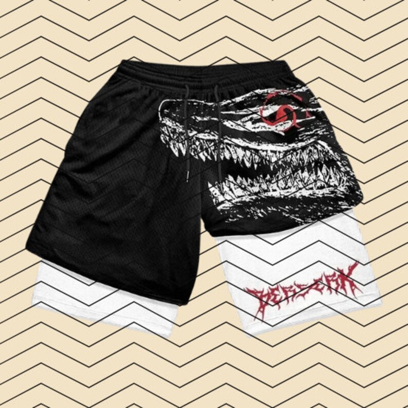 Graphic Berserk Themed Anime Workout Sportwear Y2K Shorts Anime Berserk ...