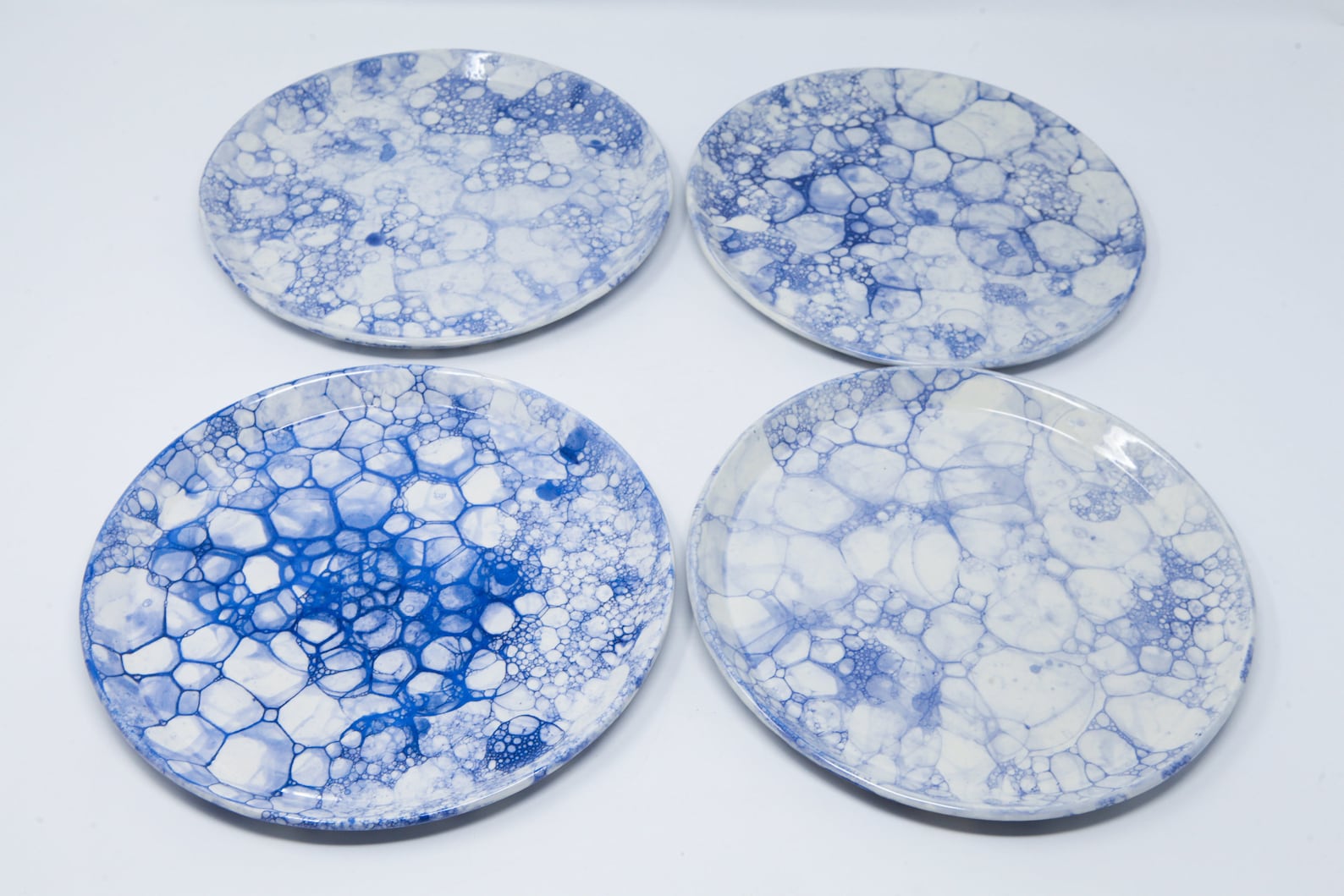 Set of 4, Hand-crafted, Bubble-glazed, Ceramic Dinner Plates - Etsy