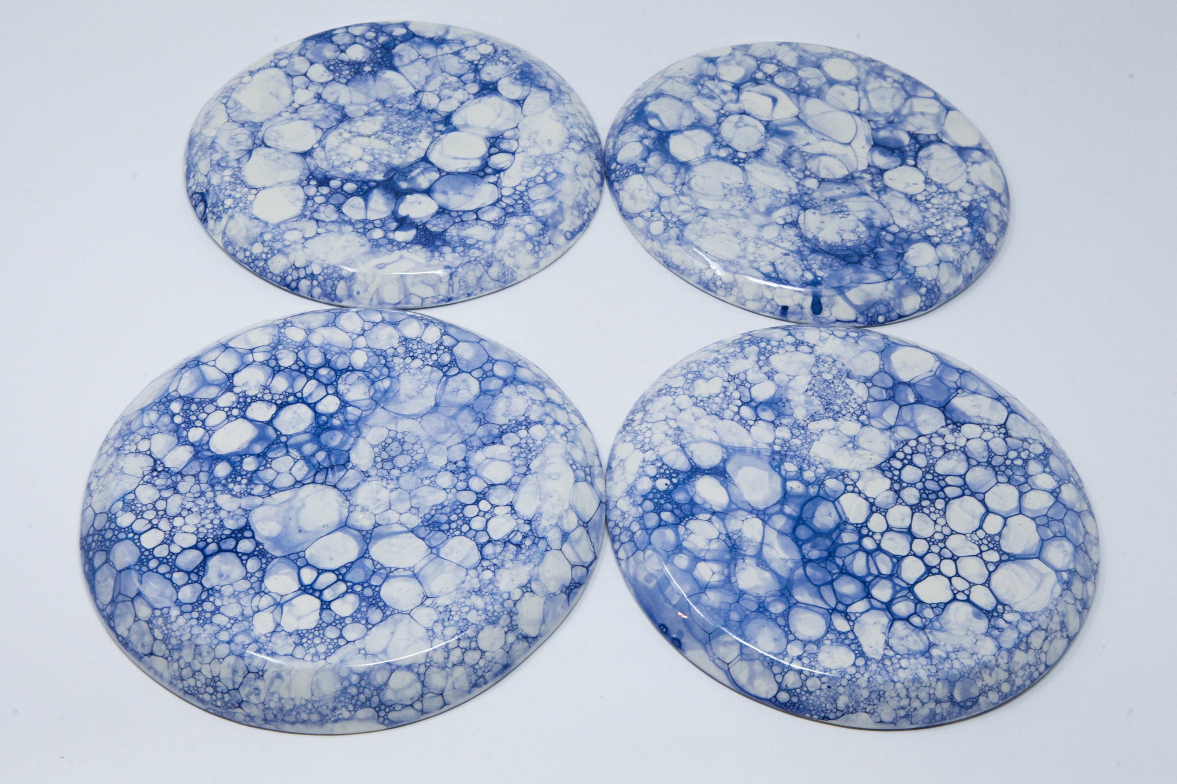 1 Set of 4, Hand-crafted, 8.75 Inch, Ceramic Lunch Plates - Etsy