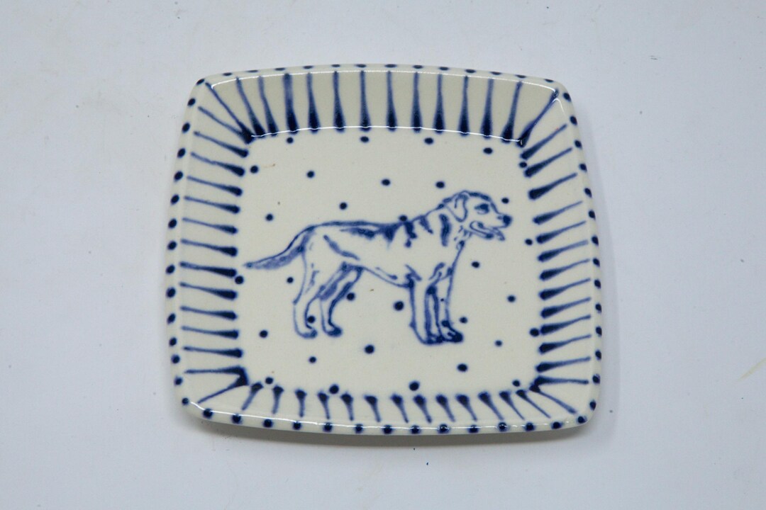 1 Hand-crafted, Blue and White, Ceramic Dog Jewelry/ Trinket Dish - Etsy