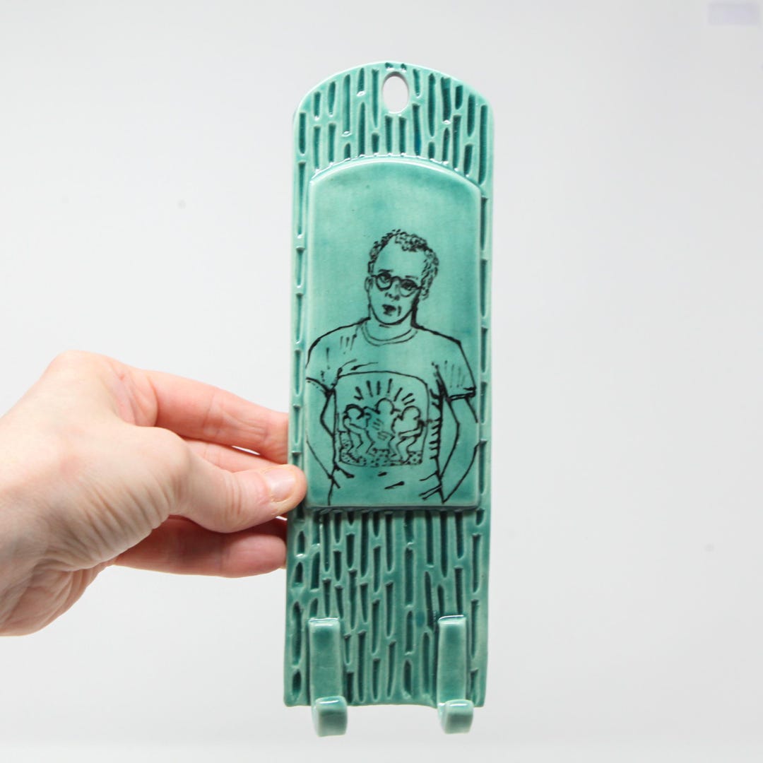 1 Hand-crafted, Ceramic, Keith Haring, Wall-mounted Key Hook Rack - Etsy
