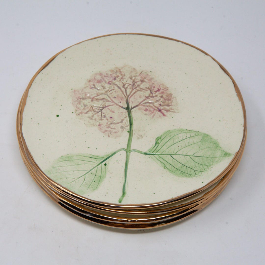 Set of 4 Hydrangea Flower, Ceramic Appetizer/salad/dessert Dishes - Etsy