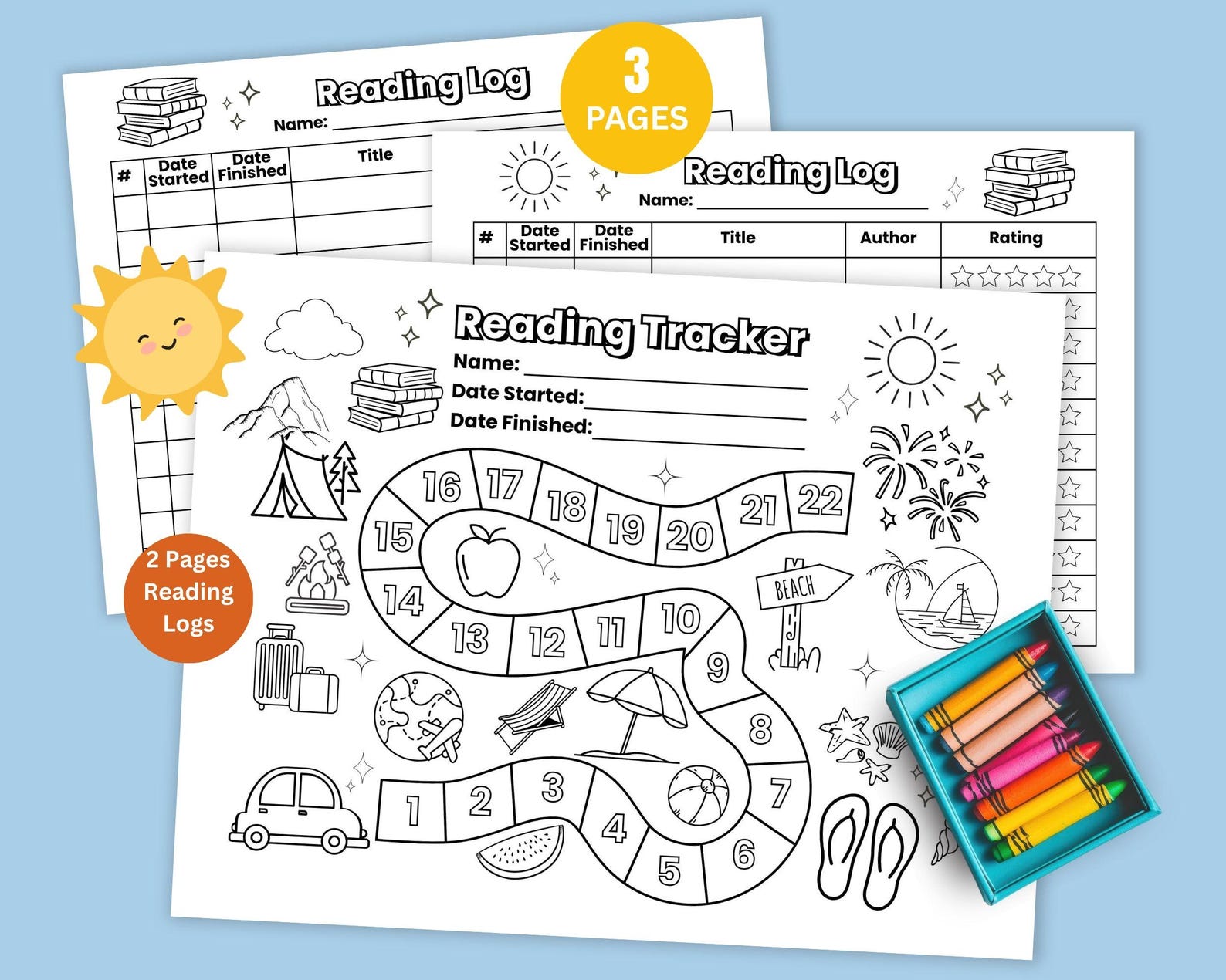 Reading Tracker Kids Reading Log Reading Journal Book Tracker Book Log ...